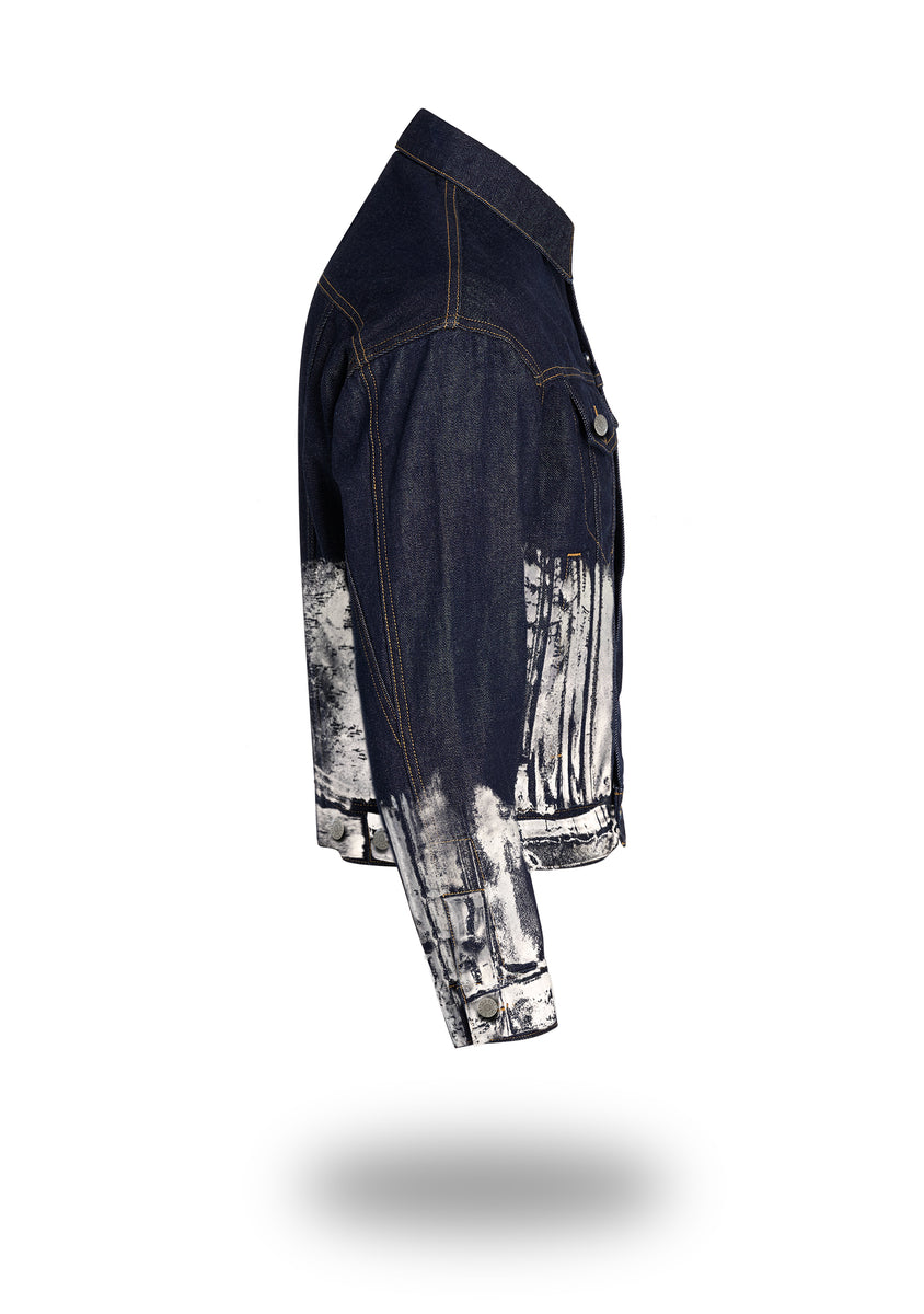 Indigo Denim Jacket with Silver Foil | VENIM Custom Denim Jackets – VENIM®